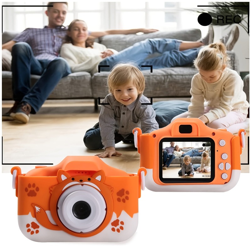 Buy 40MP HD Dual Lens Digital Kids Orange Fox Camera, Little Selfie ...