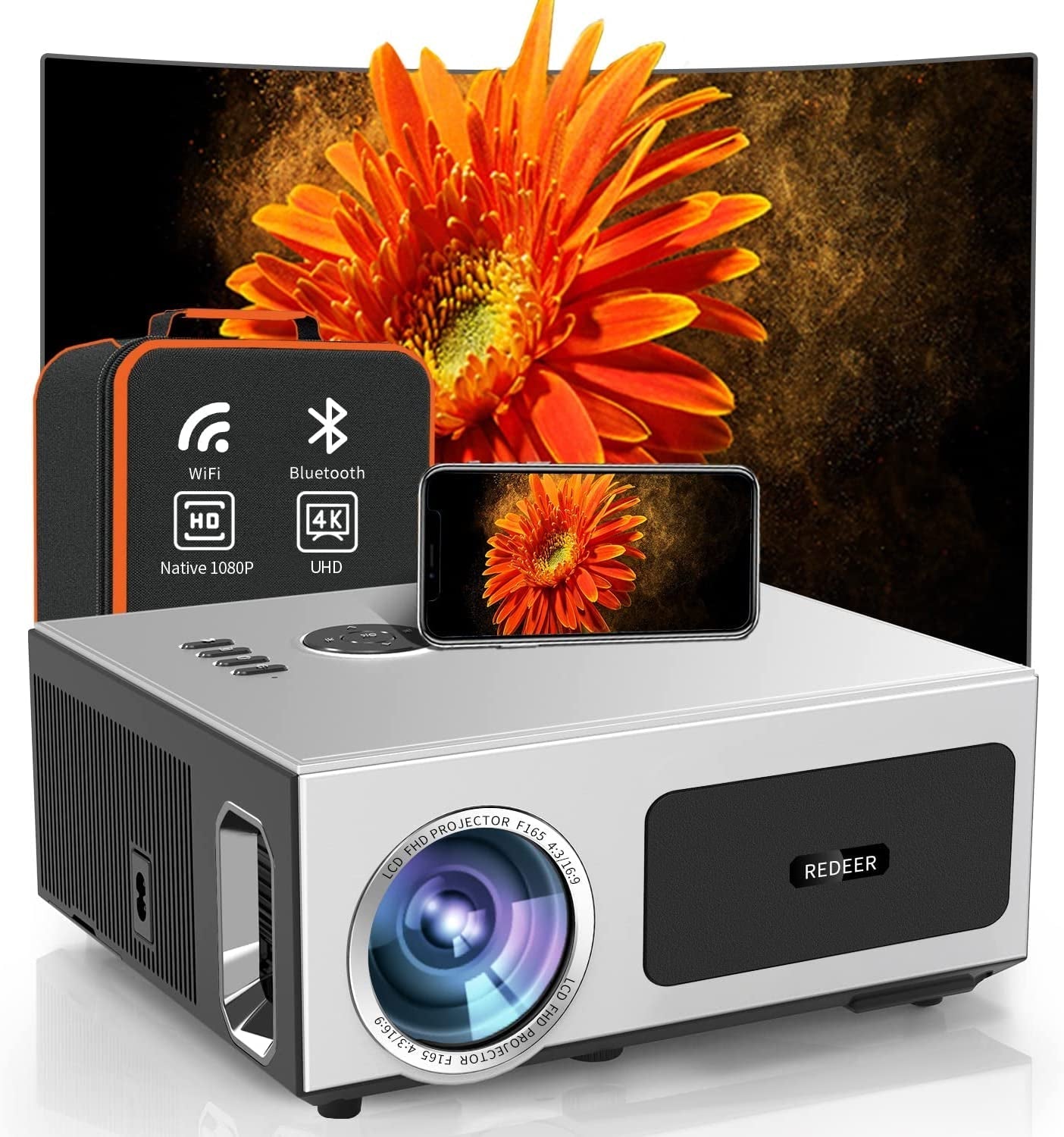 Buy 4K Projector Max 500"Display,1000Ansi Projector 4K Wifi and ...