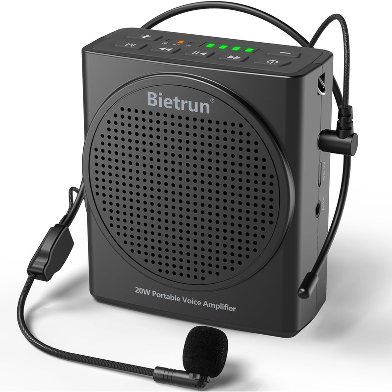 Buy Bietrun Voice Amplifier with Wired Microphone Headset, 20W ...
