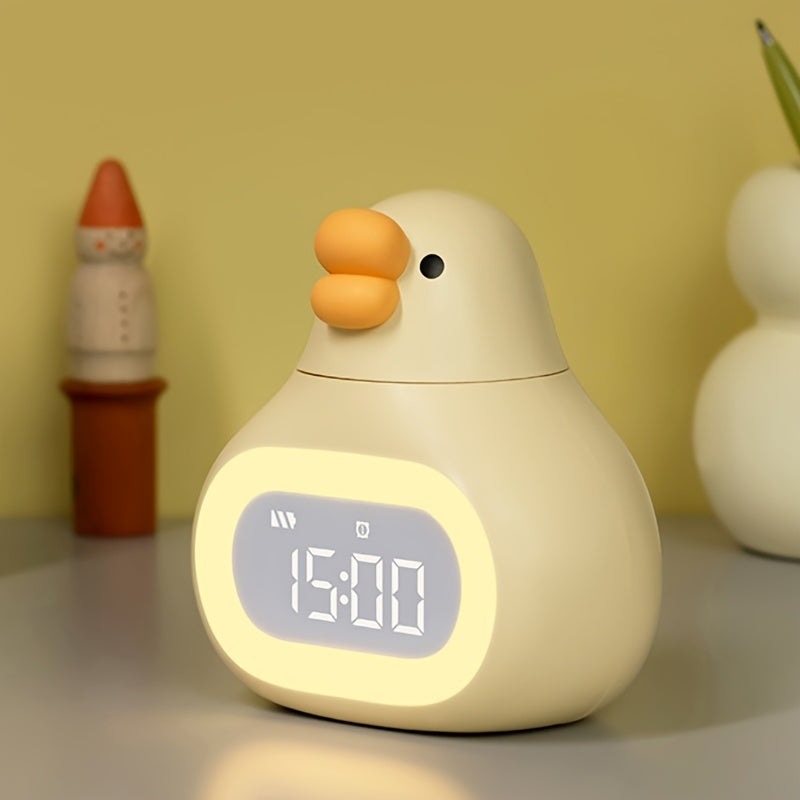 Buy Cartoon Duck Clock, Night Light Alarm Clock, Cute Electronic Clock ...