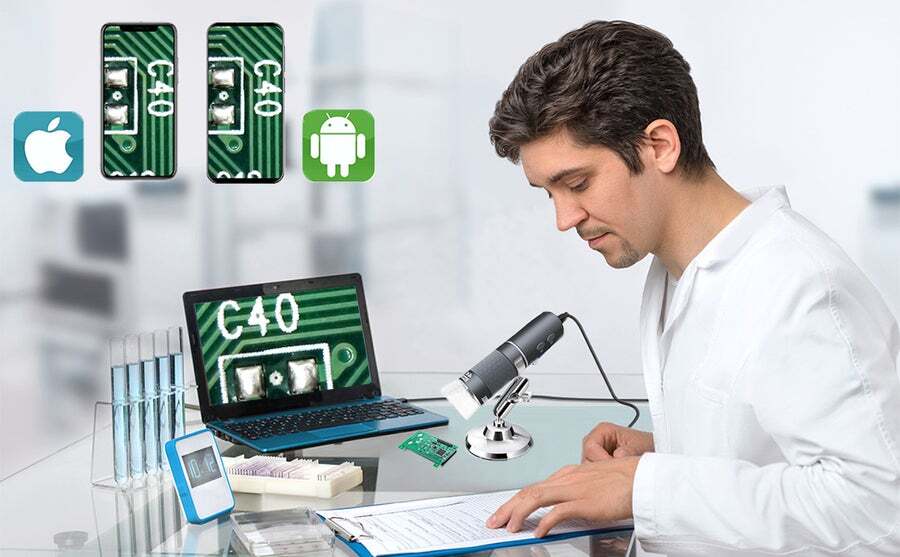 Buy Cainda HD 4K 3840x2160P WiFi Digital Microscope Camera for iPhone ...