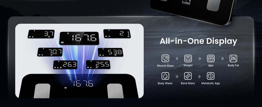 Buy FITINDEX Smart Scale for Body Weight and Fat, 8 Electrode Full Body ...