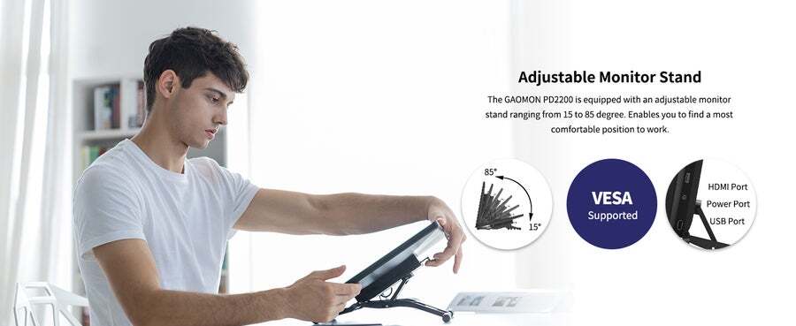 Buy GAOMON PD2200 130% Srgb Full-Laminated Pen Display with 8192 ...