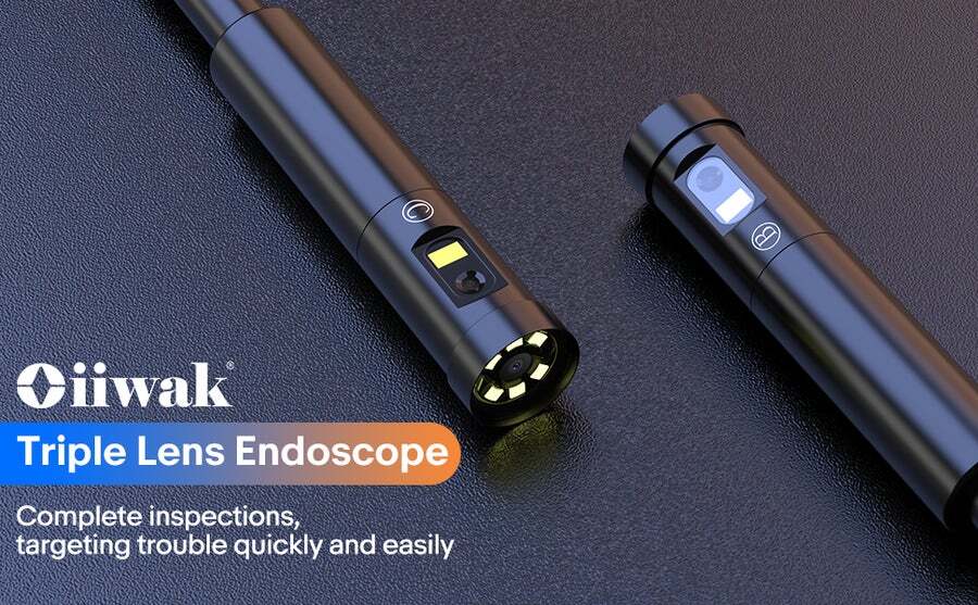Buy Oiiwak Triple Lens Industrial Endoscope, Wireless Borescope ...