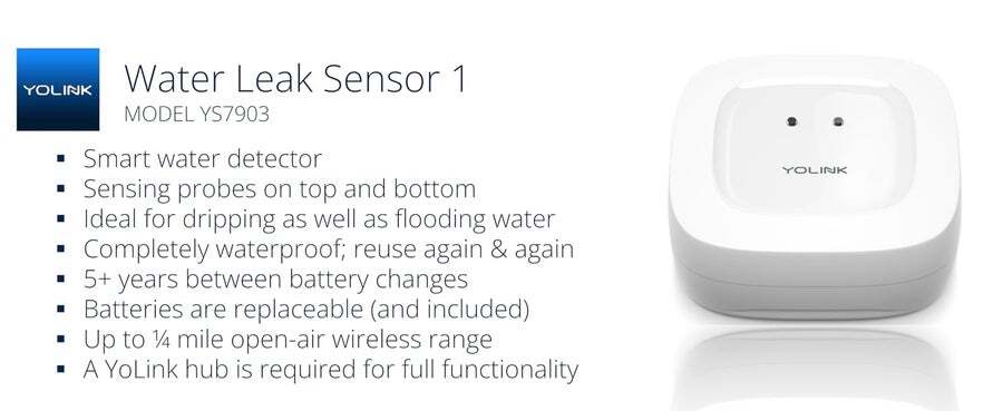 Buy YOLINK Water Leak Sensor 3-Pack, Lora up to 1/4 Mile Open-Air Range Smart Water Leak & Flood ...