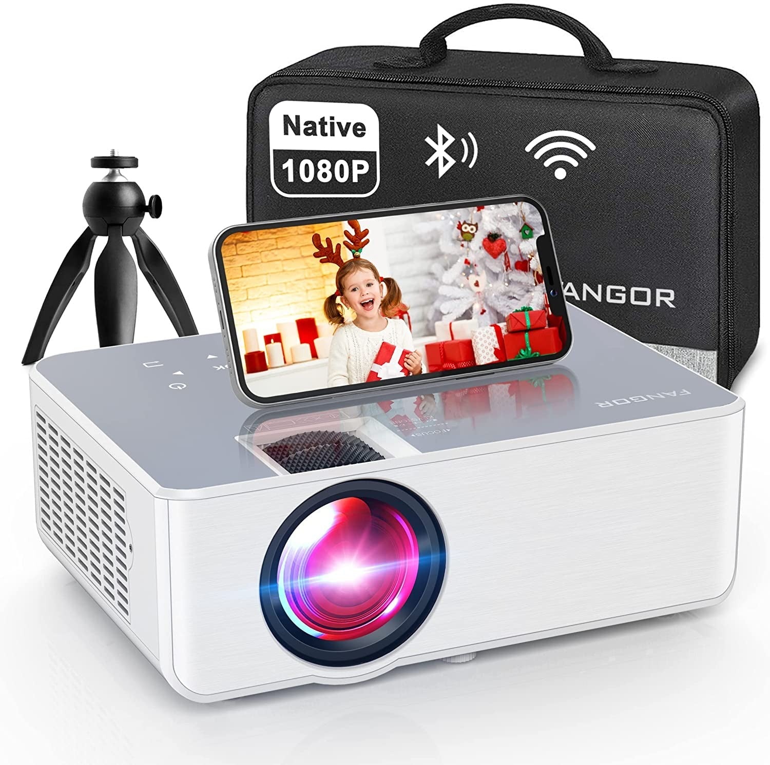 Buy Fangor 1080P HD Projector, WiFi Projector Bluetooth Projector ...