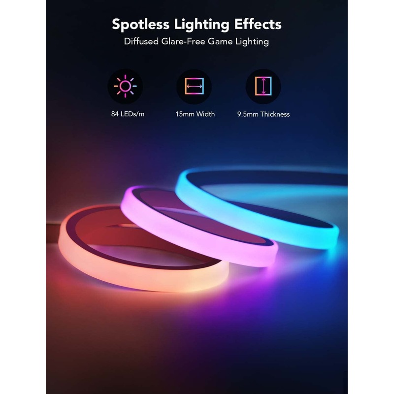 Buy Govee RGBIC Gaming Lights, 3M Neon Rope Lights Soft Lighting for ...