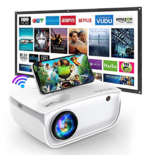 Buy GROVIEW Mini Projector with WiFi, Updated 7500LUX Brightness with ...