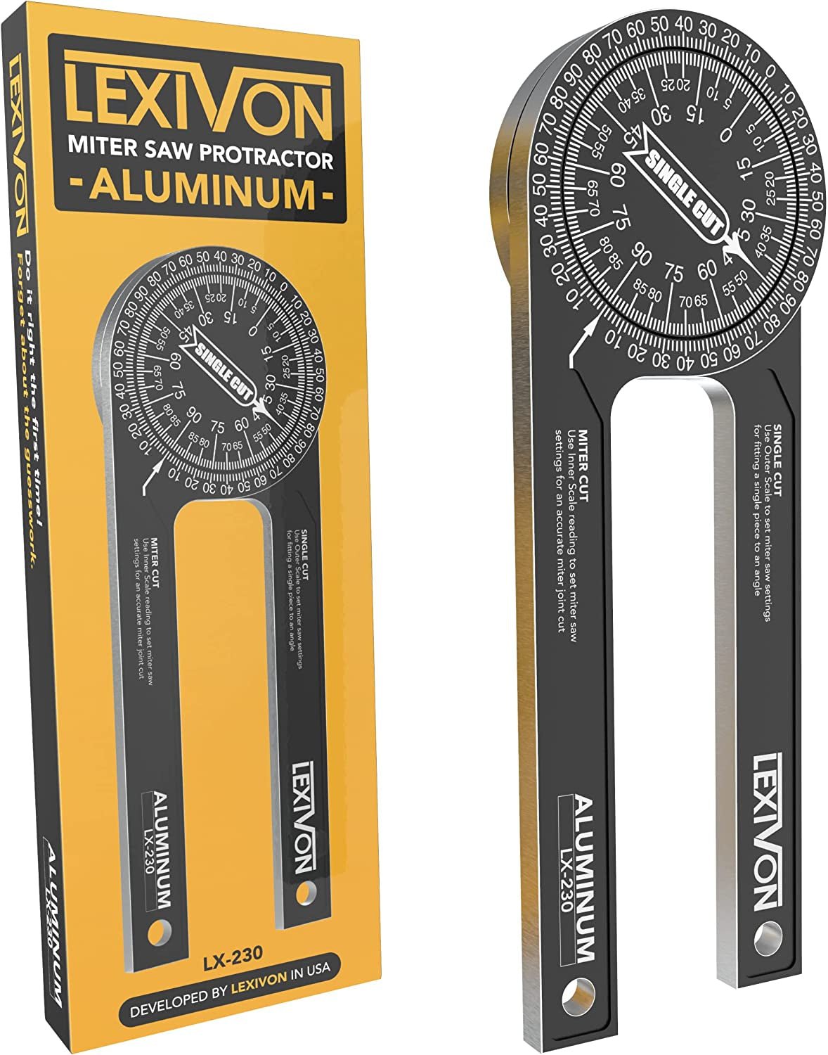 Buy LEXIVON Aluminum Miter Saw Protractor 7 Inch Rust Proof Angle Finder Featuring Precision Laser Engraved Scales LX 230 MyDeal