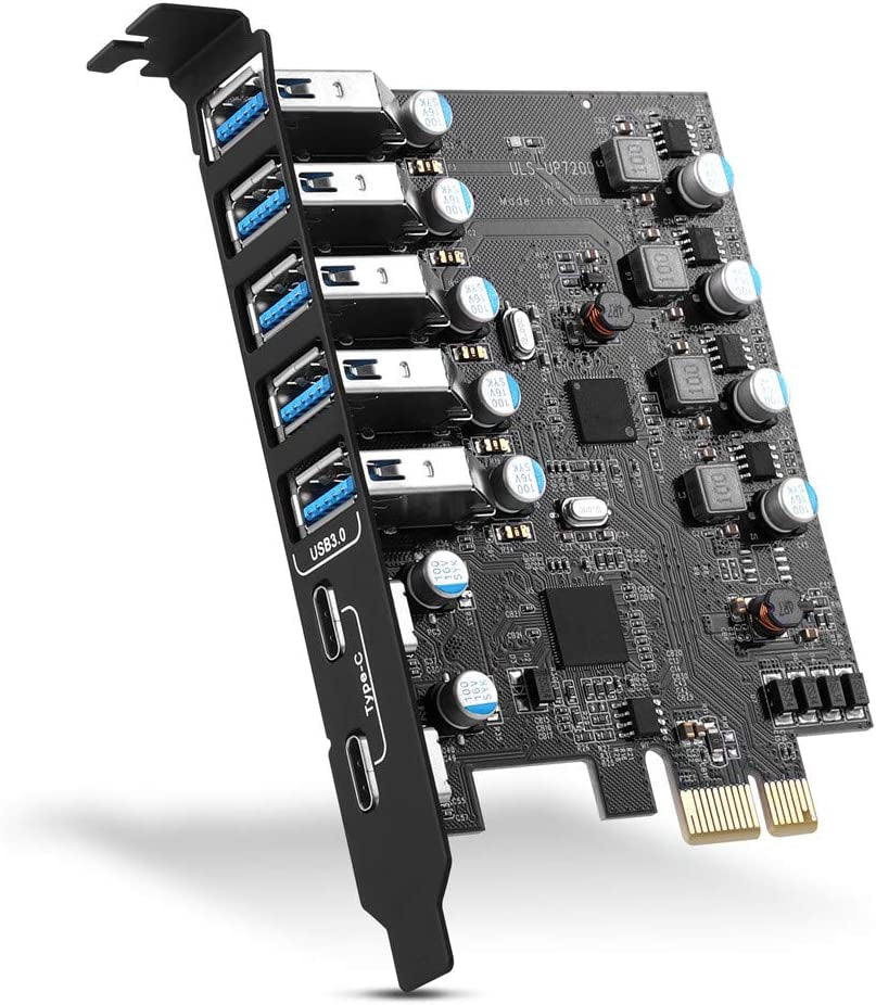 Buy PCI-E to USB 3.0 7-Port(2X USB-C - 5X USB-A ) Expansion Card ,PCI Express USB Add in Card ...