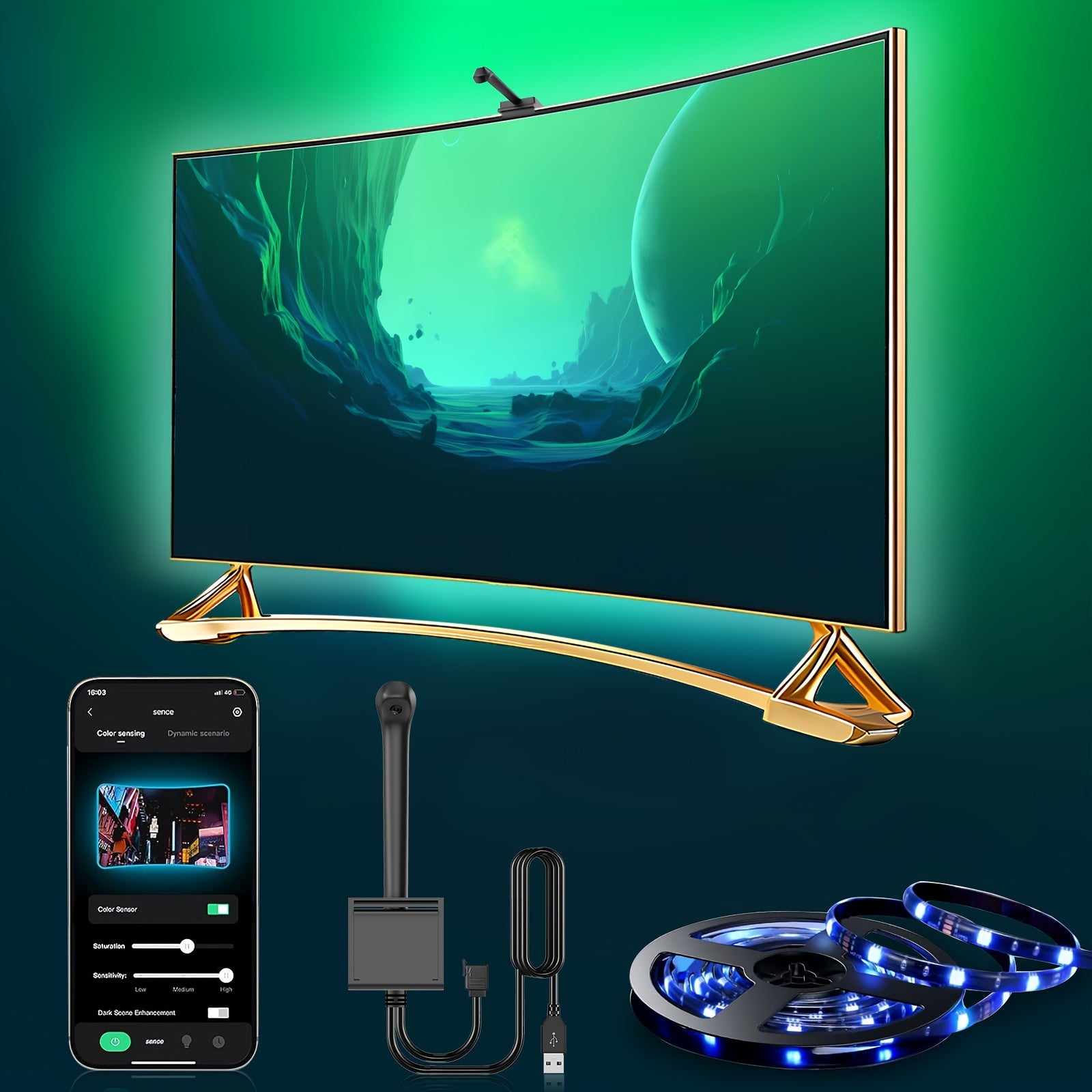 Buy Smart Led Tv Backlight Kit With Ar Sensor - 3.81meter To 5.0meter ...