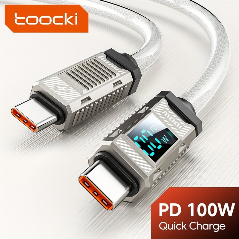 Buy Toocki C-C 100W Fast Charging Data Cable Aluminum Alloy Shell New ...