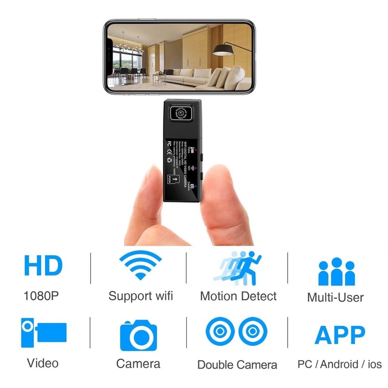 Buy Wifi Mini Spy Camera HD 1080P Portable Hidden camera Wearable Nanny ...