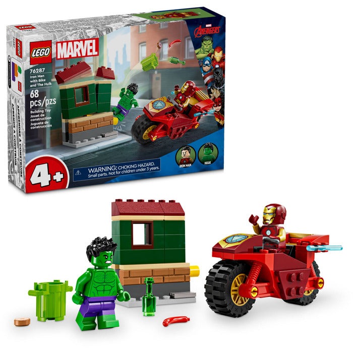 Buy LEGO 76287 - Marvel Super Heroes Iron Man with Bike and The Hulk ...