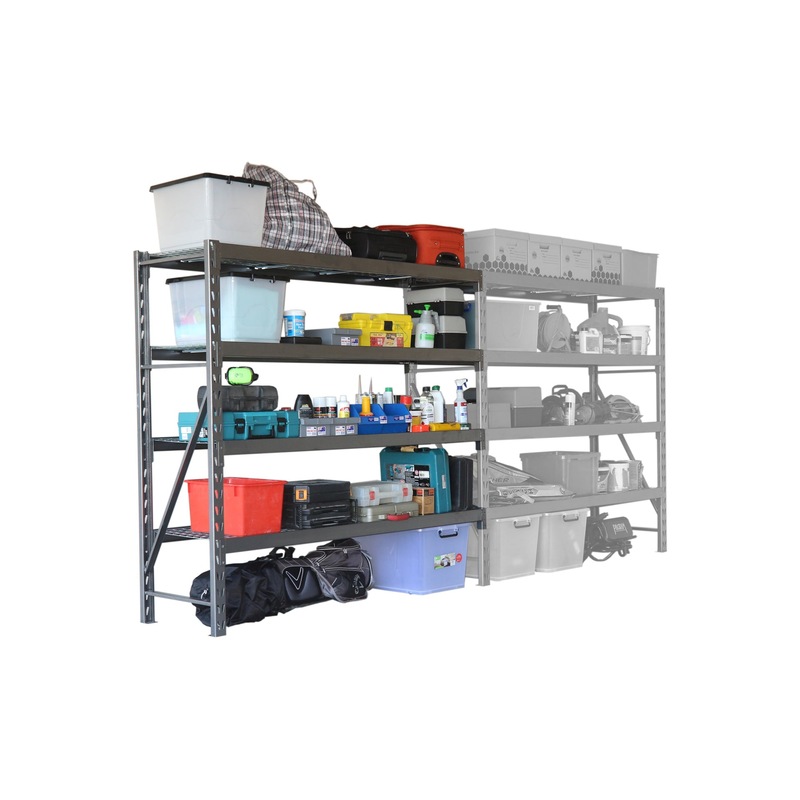Buy Summit Industrial Rack Shelving 4 Shelf Add-On Bay Kit - Links onto ...