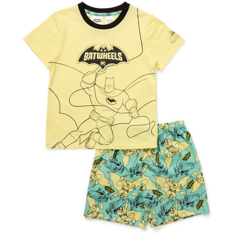 Buy Batman Kids Batwheels Print Pyjama Set - Yellow & Green - MyDeal