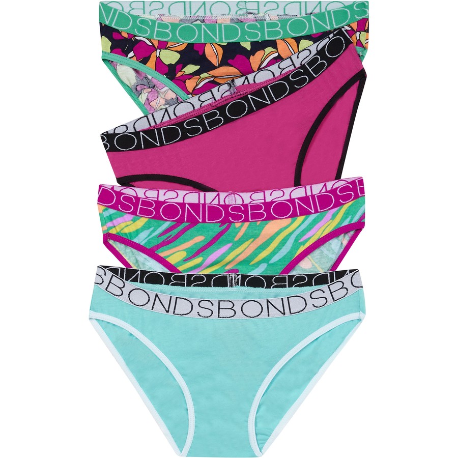 Buy Bonds Girls Bikini 4 Pack - Multi - MyDeal Australia