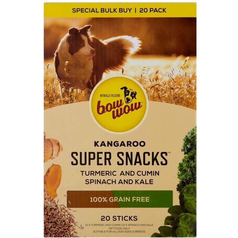 Buy Bow Wow Super Snacks 20 Kangaroo Turmeric and Cumin, Spinach and ...