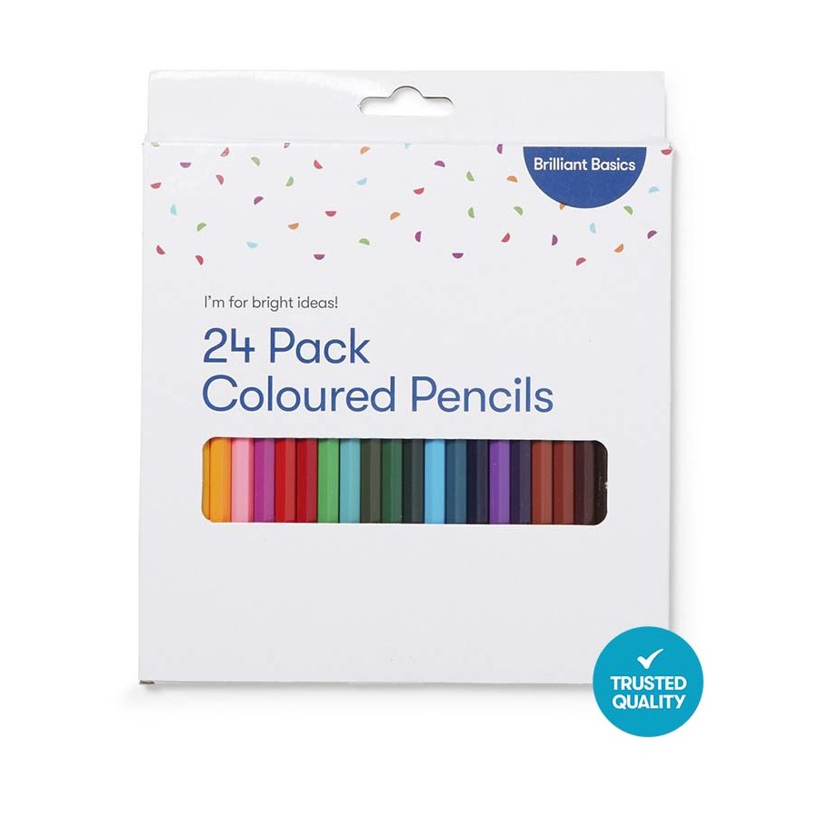 Buy Brilliant Basics Coloured Pencils 24 Pack - Multi - MyDeal Australia