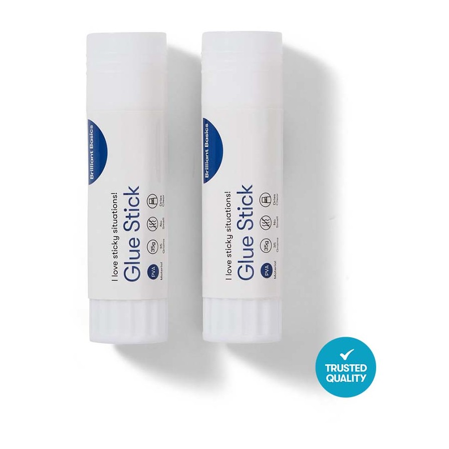 Buy Brilliant Basics Glue Stick 2 Pack - Clear - MyDeal Australia