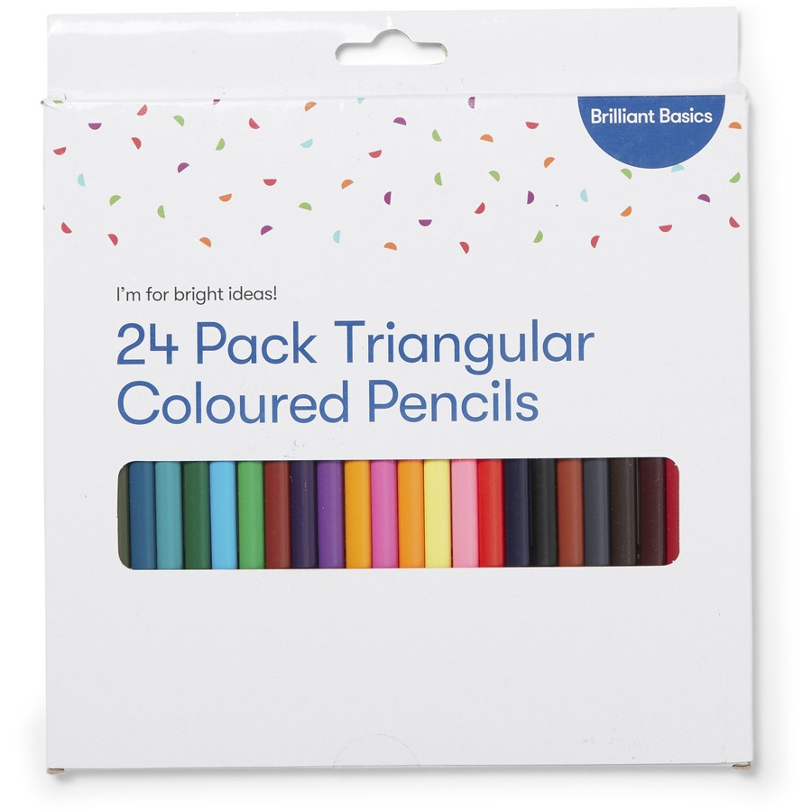 Buy Brilliant Basics Triangular Coloured Pencils 24 Pack - Multi ...