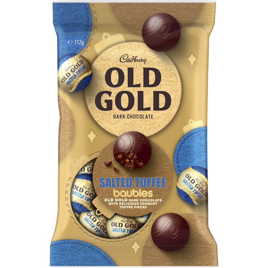 Buy Cadbury Old Gold Salted Toffee Baubles 112g - MyDeal Australia