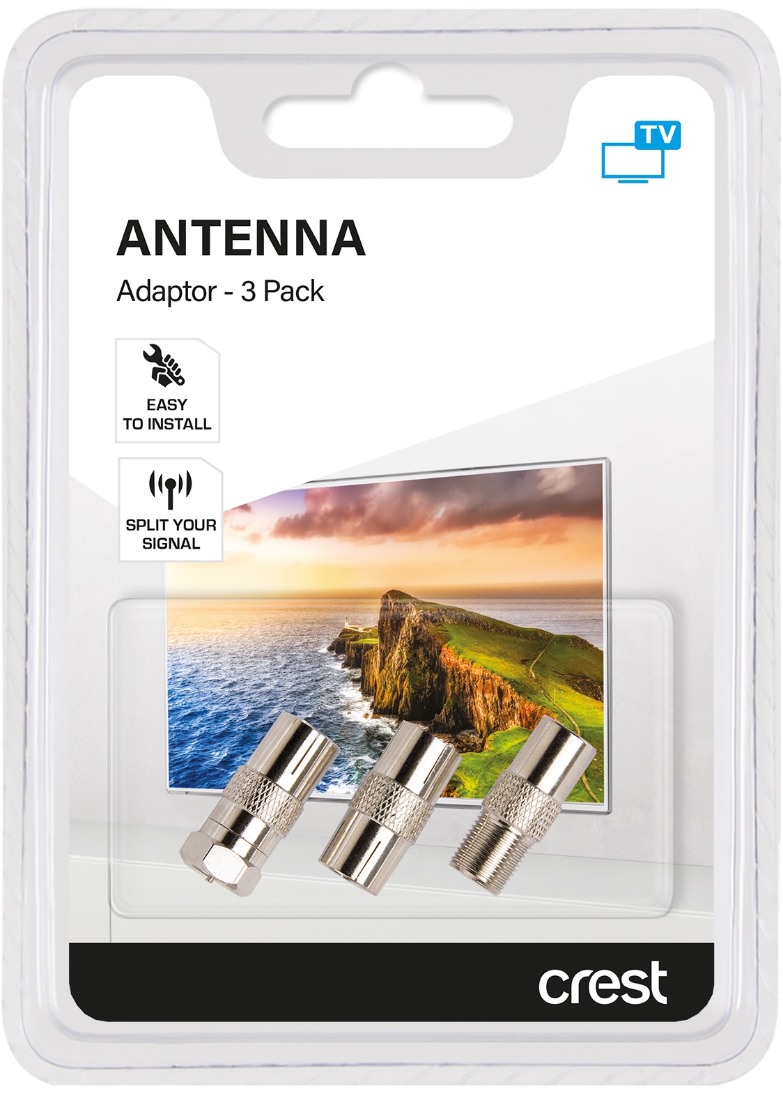 Buy Crest TV Antenna Adaptors 3 Pack - MyDeal Australia