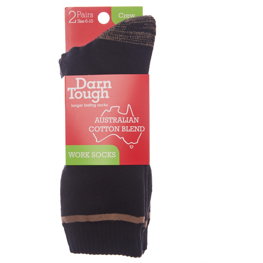 Buy Darn Tough Men's Work Boot Socks 2 Pack - Black - MyDeal Australia