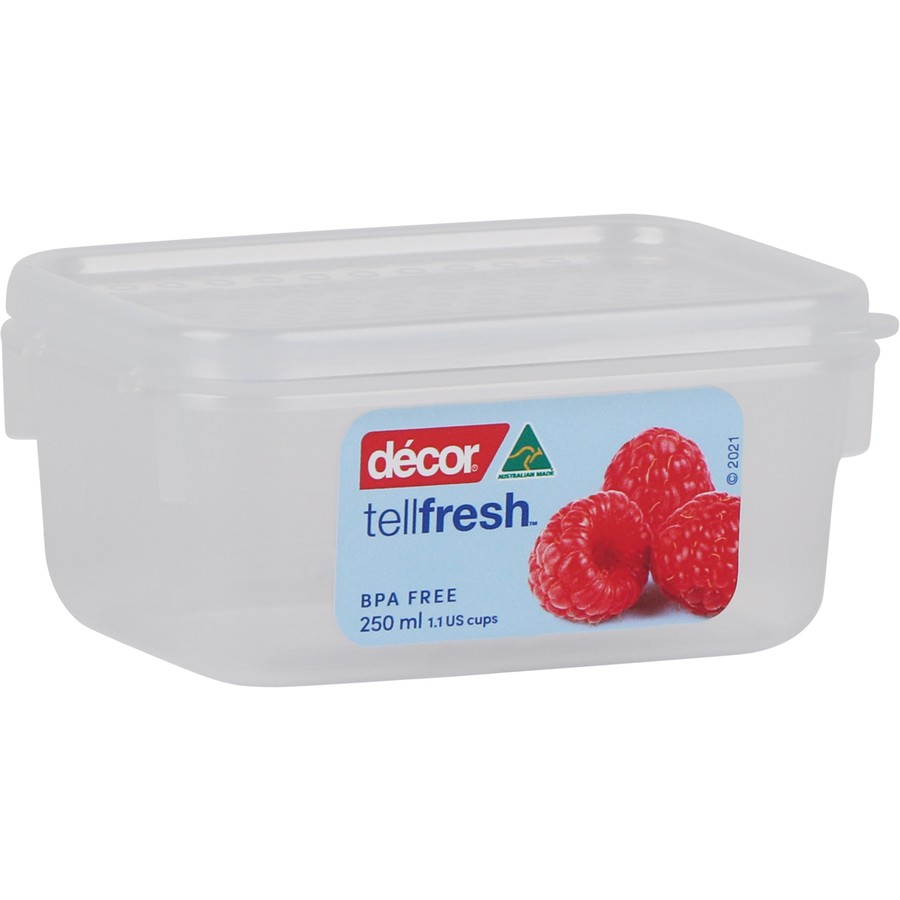 Buy Decor Tellfresh Oblong Container 250mL - MyDeal Australia
