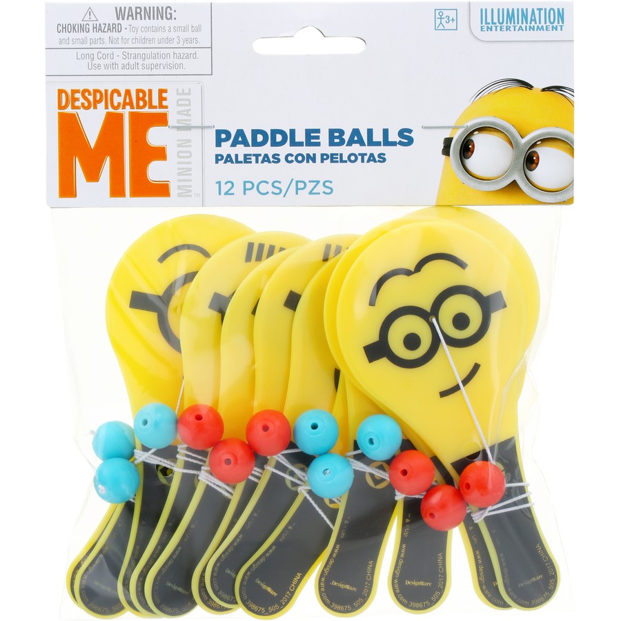 Buy Despicable Me 3 Paddle Balls 12 Pack - MyDeal Australia
