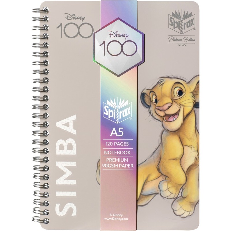 Buy Disney 100 Years Spirax Platinum Notebook A5 120 Page - Simba D100 ...