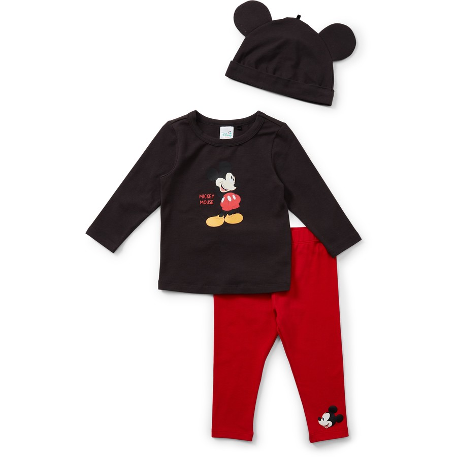 Buy Disney Baby Mickey Mouse 3 Piece Set - Black & Red - MyDeal Australia