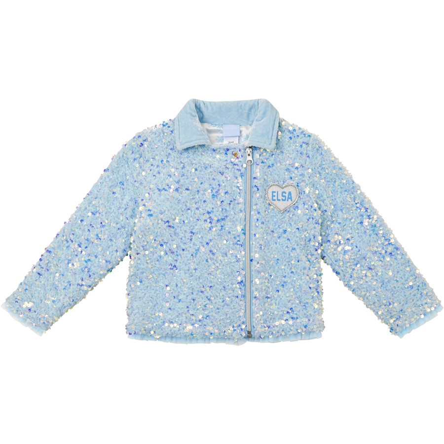 Buy Disney Princess Kids Sequin Bomber Jacket - Blue - MyDeal Australia