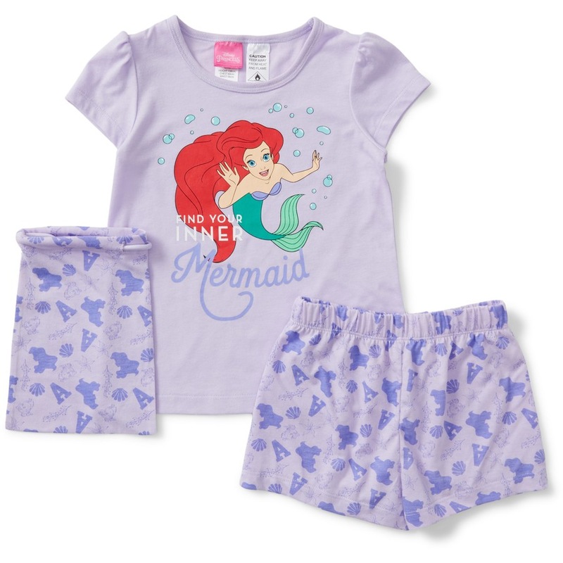 Buy Disney Princess Kids Little Mermaid Ariel Pyjama Set - Purple - MyDeal