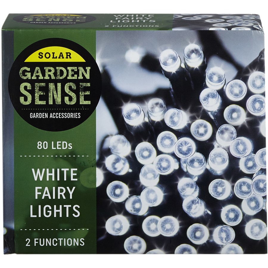 Buy Garden Sense Solar 80 White LED Fairy Lights - MyDeal Australia