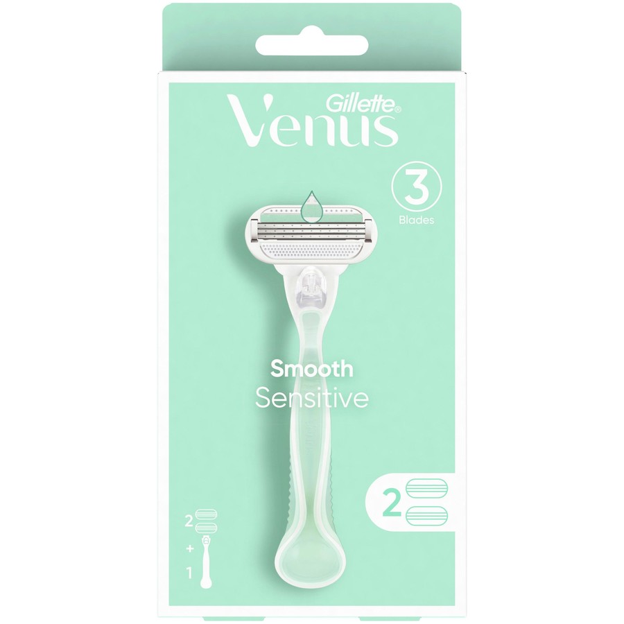 Buy Gillette Venus Smooth Sensitive Women's Razor Handle + 2 Blade ...