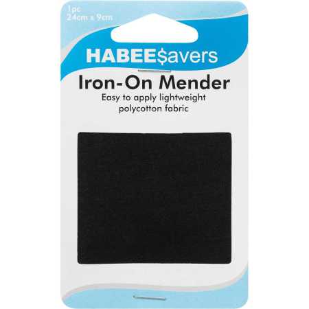 Buy Habeesavers Iron-On Mender 24cm x 9cm - Black - MyDeal Australia
