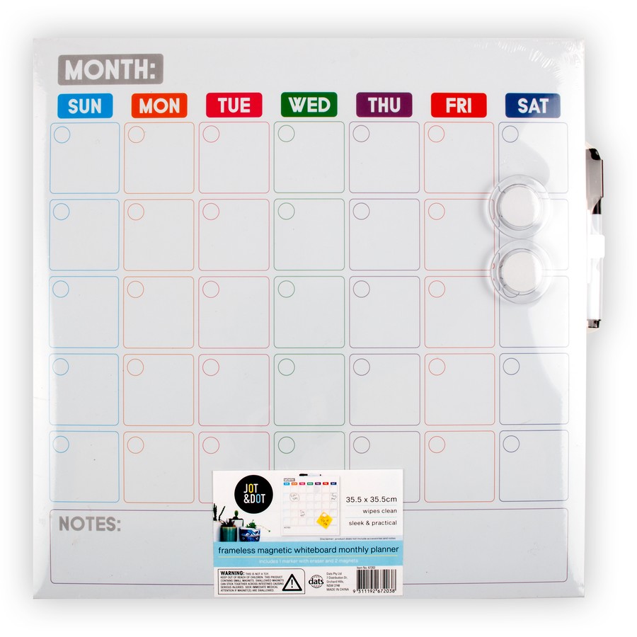 Buy Jot & Dot Monthly Planner Whiteboard with Accessories 355x355mm ...