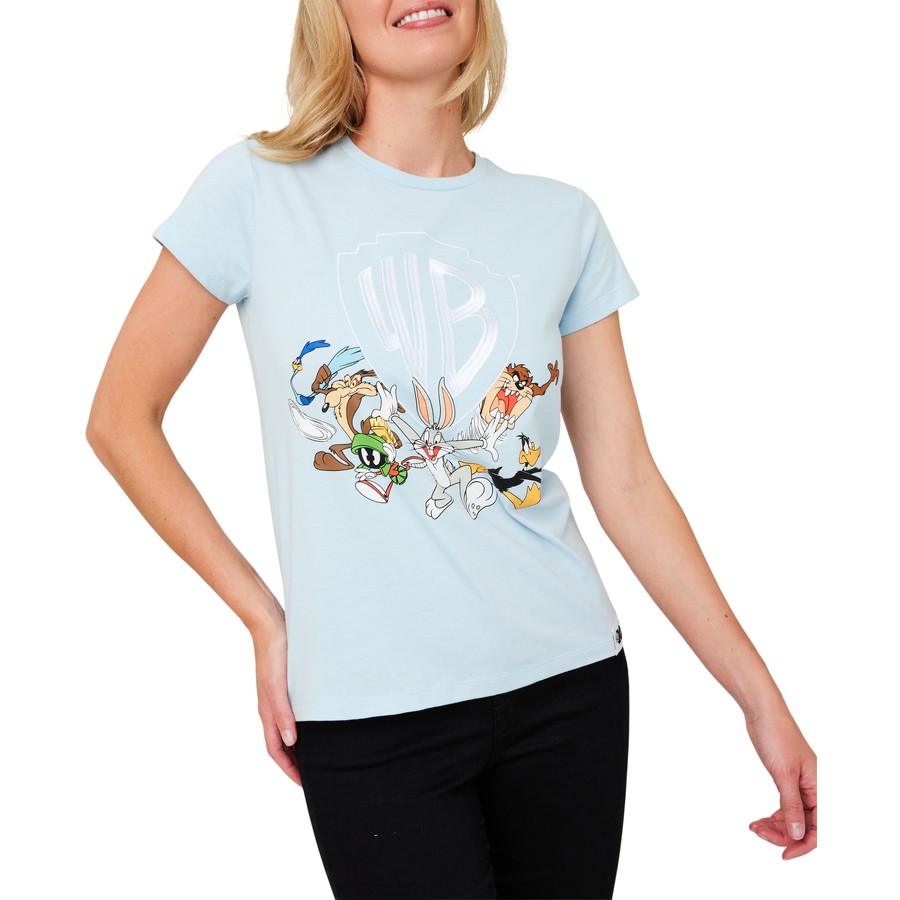 Buy Looney Tunes Women's WB Shield Logo Tee - Black - MyDeal Australia