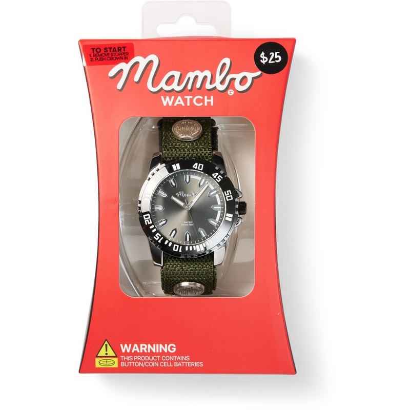 Buy Mambo Men's Analogue Watch - Khaki & Silver - MyDeal