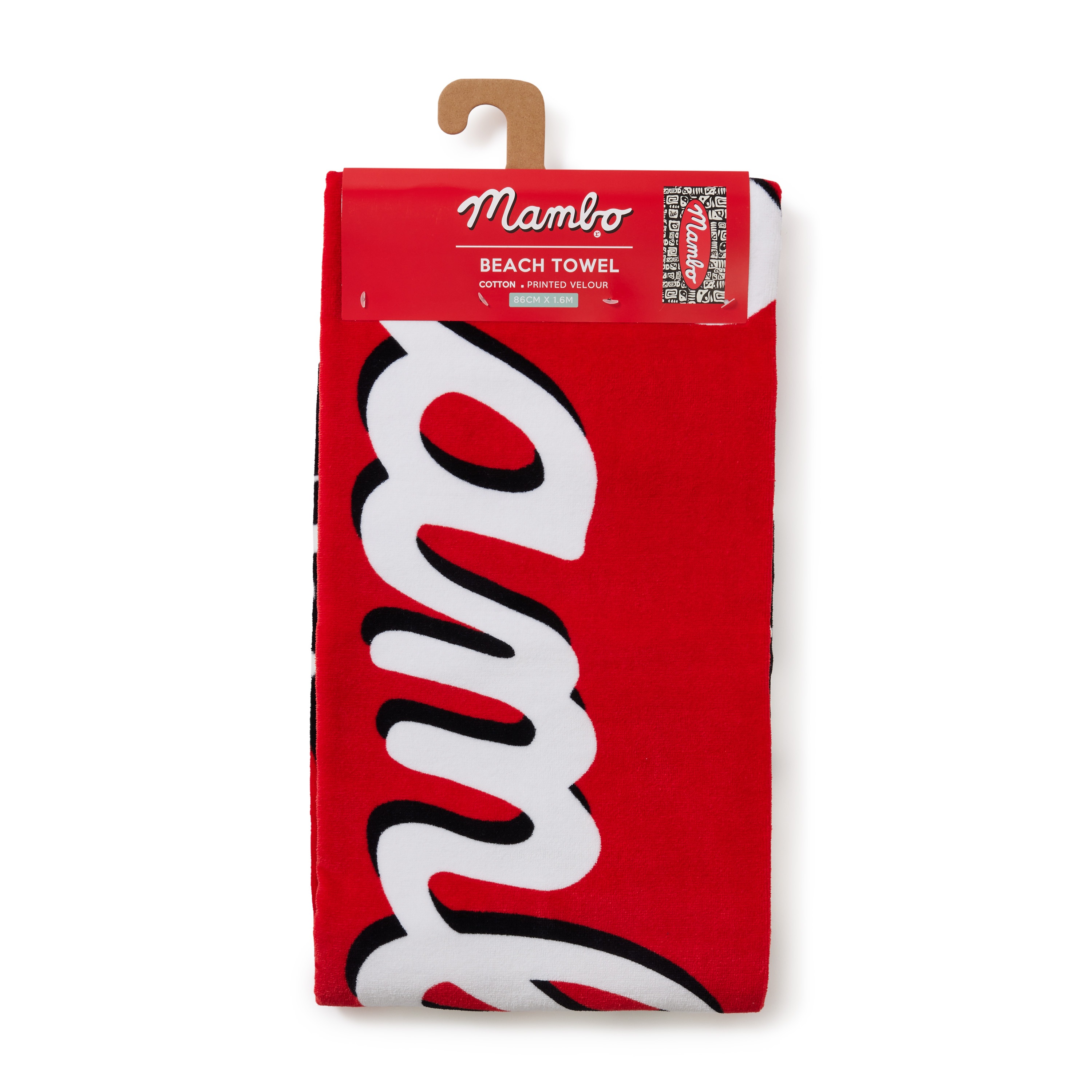 Buy Mambo Velour Beach Towel Red Mambo MyDeal