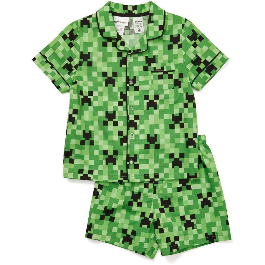 Buy Minecraft Kids Print Pyjama Set - Lime - MyDeal Australia