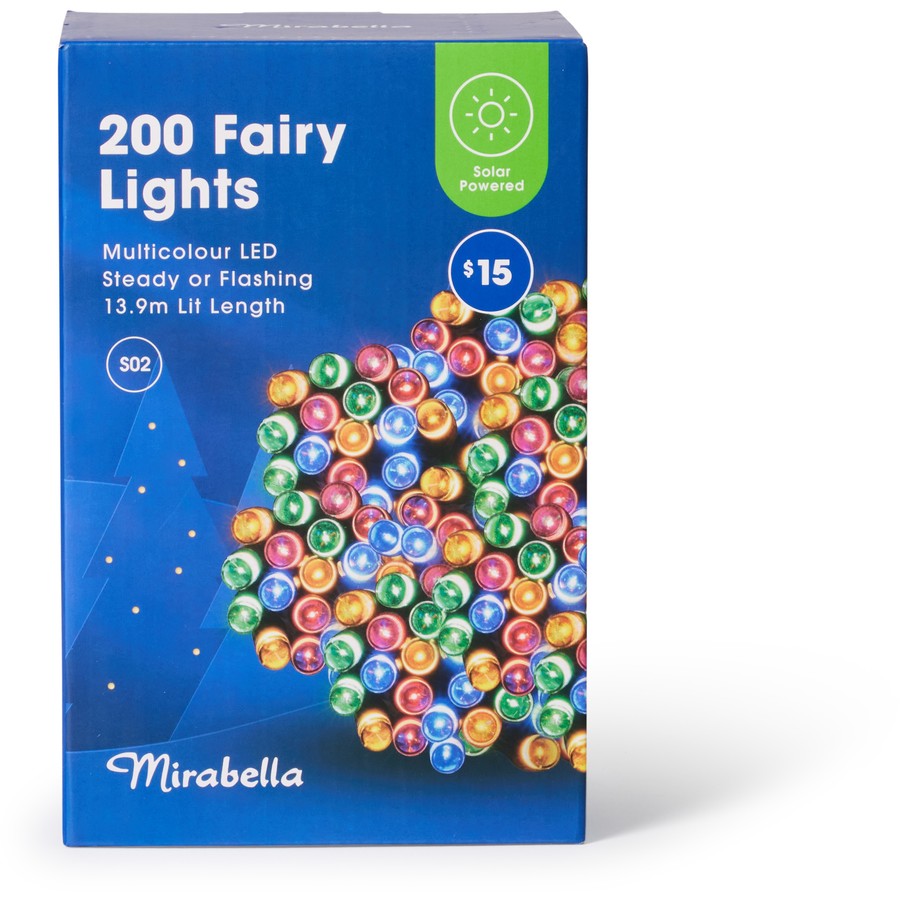 Buy Mirabella Christmas Solar Powered LED 200 String Lights ...