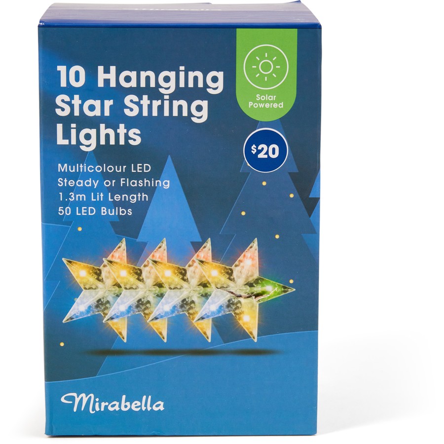 Buy Mirabella Christmas Solar Powered LED Hanging Star Lights ...