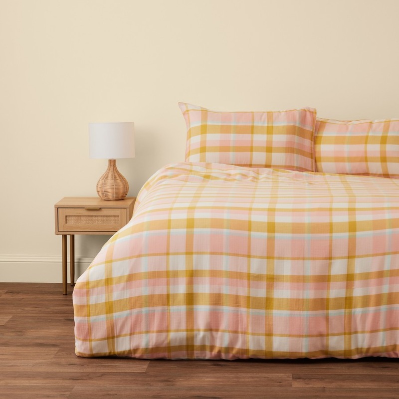 Buy Openook Imani Gauze Check Quilt Cover Set - MyDeal