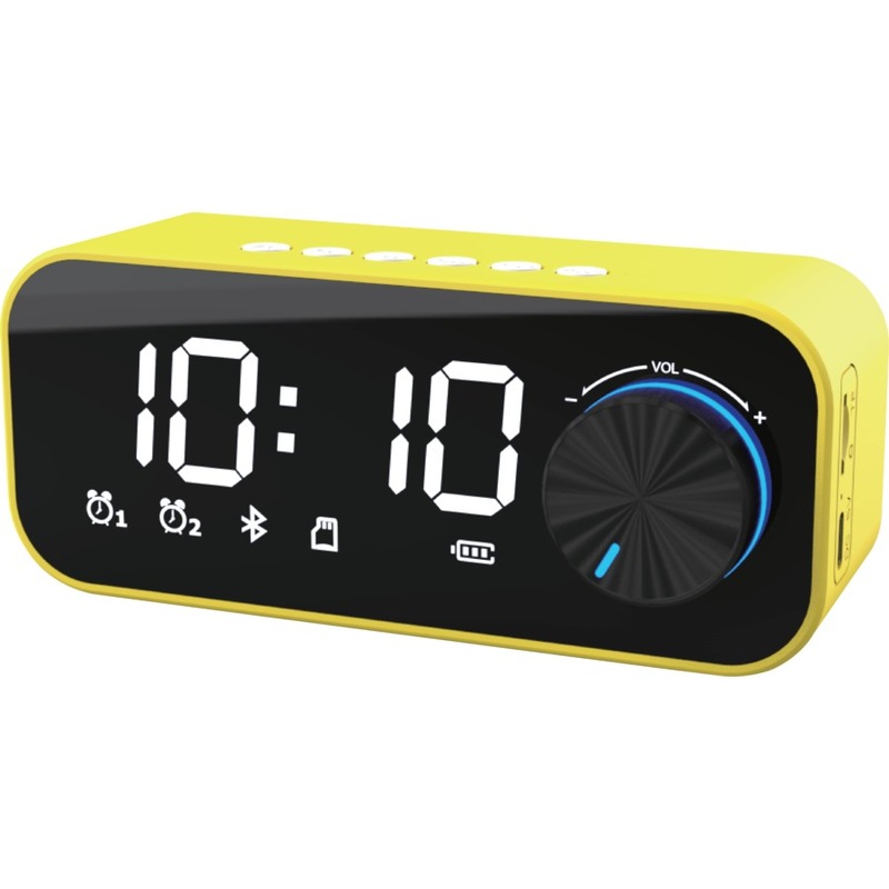 Buy Pantone Digital Clock with Bluetooth Speaker - Yellow - MyDeal