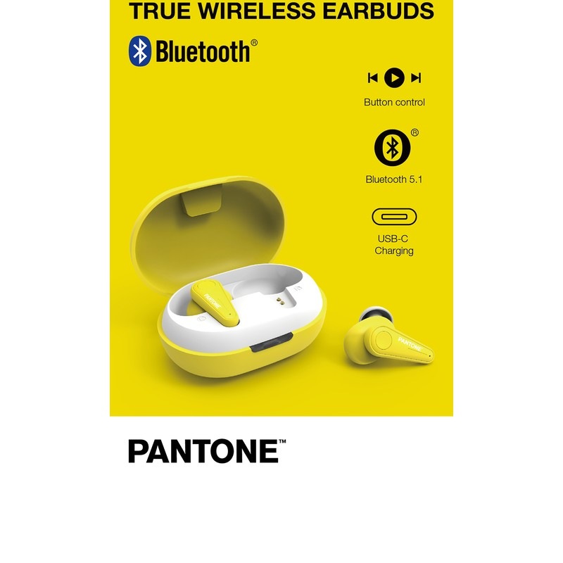 Buy Pantone True Wireless Earbuds - Yellow - MyDeal