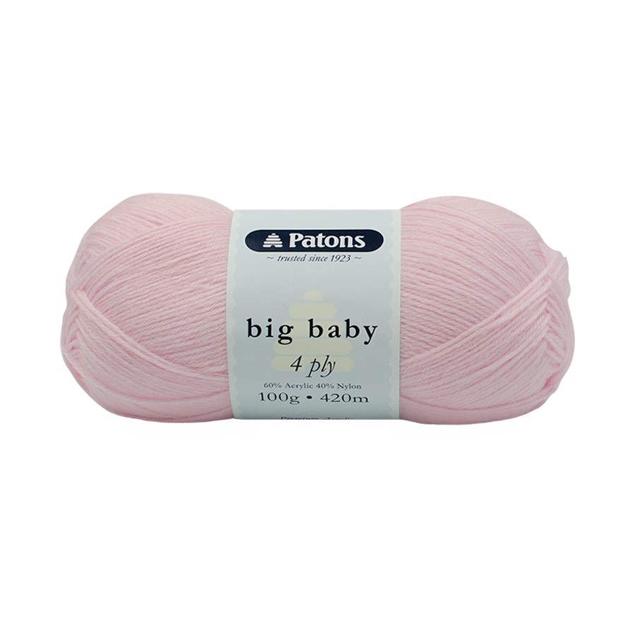 Buy Patons Big Baby 4 Ply 420 Metre Yarn - Light Pink - MyDeal Australia