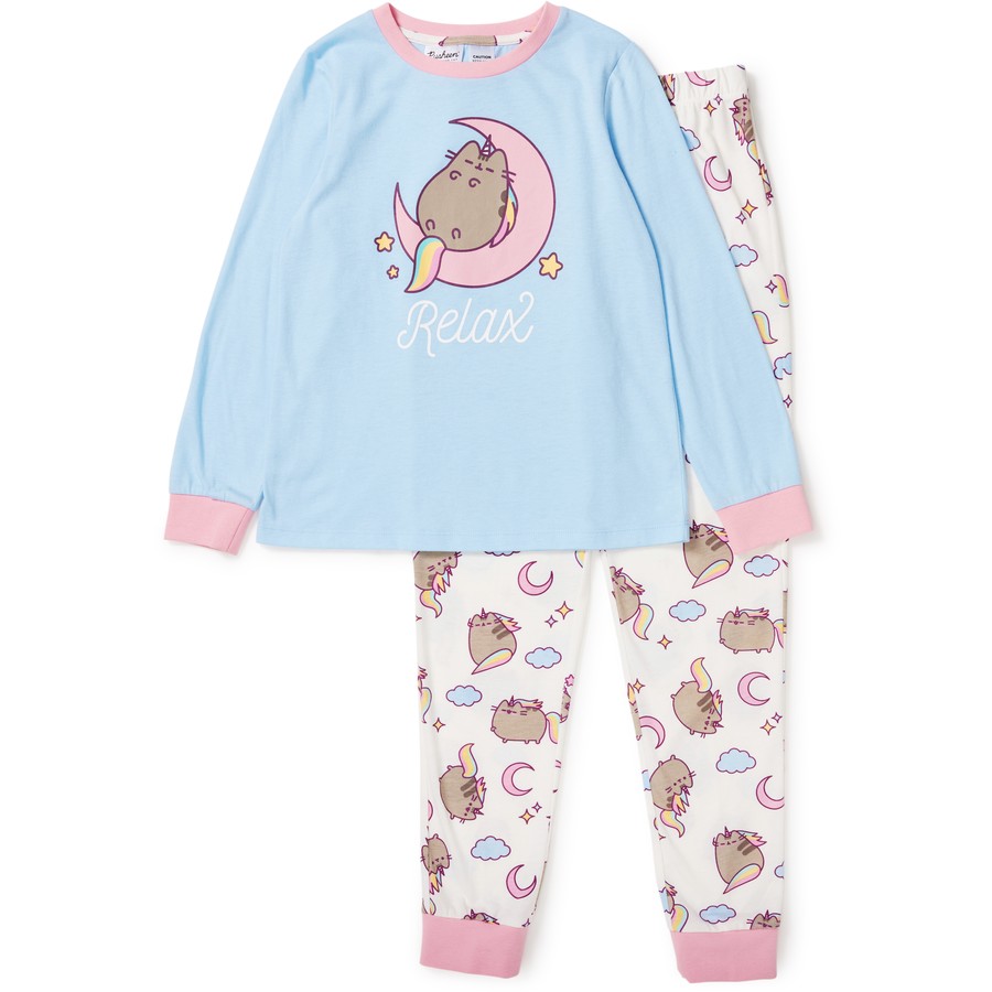 Buy Pusheen Kids Print Pyjama Set - Blue & White - MyDeal Australia