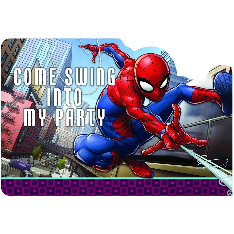 Buy Spider-Man Webbed Wonder Postcard Invitations - 8 Pack - MyDeal ...
